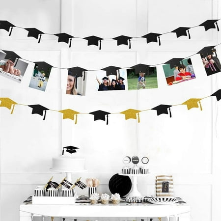 Graduation Cap Garland and Magnet Photo Clip String Kit for Congrats ...