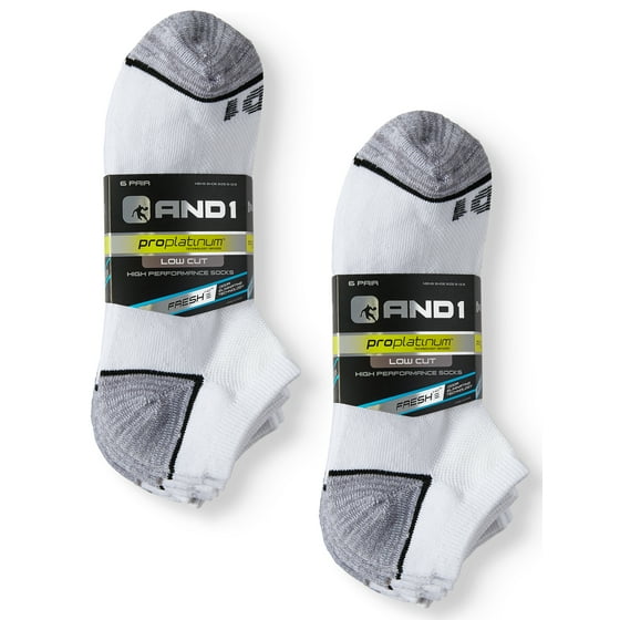 AND1 - Men's Pro Platinum Low Cut Socks, 12 pack - Walmart.com