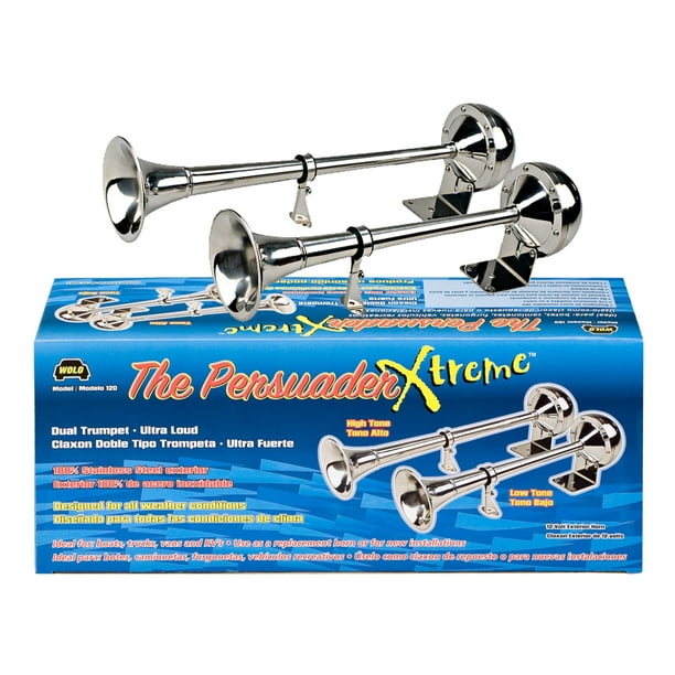 Wolo (120) The Persuader Xtreme Stainless Steel Trumpet Horns - 12 Volt ...