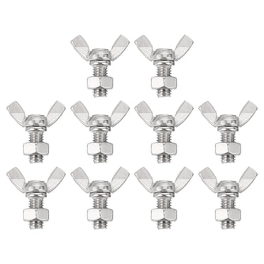 10pack M8-1.25x20mm Wing Butterfly Screws Bolts, 304 Stainless Steel ...