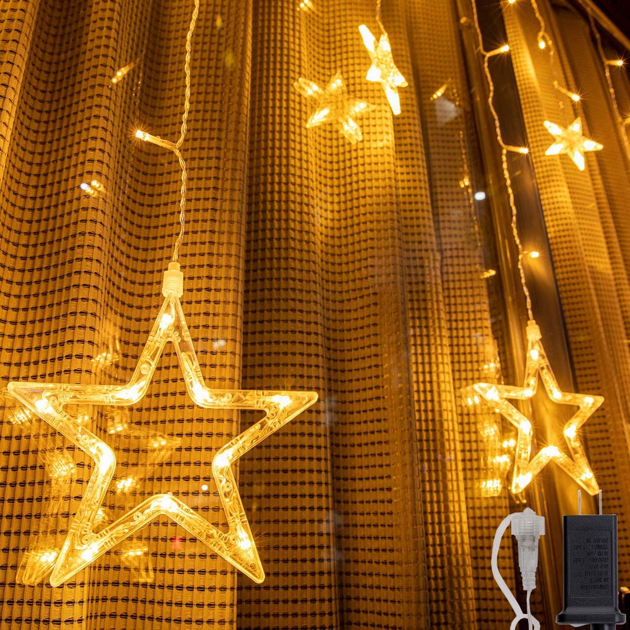 Bibana 12 Stars 138 LEDs Fairy Lights Star String Lights Star Curtain ...