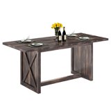 Dextrus 71 inch Modern Farmhouse Dining Table for 6 to 8, Rectangular ...