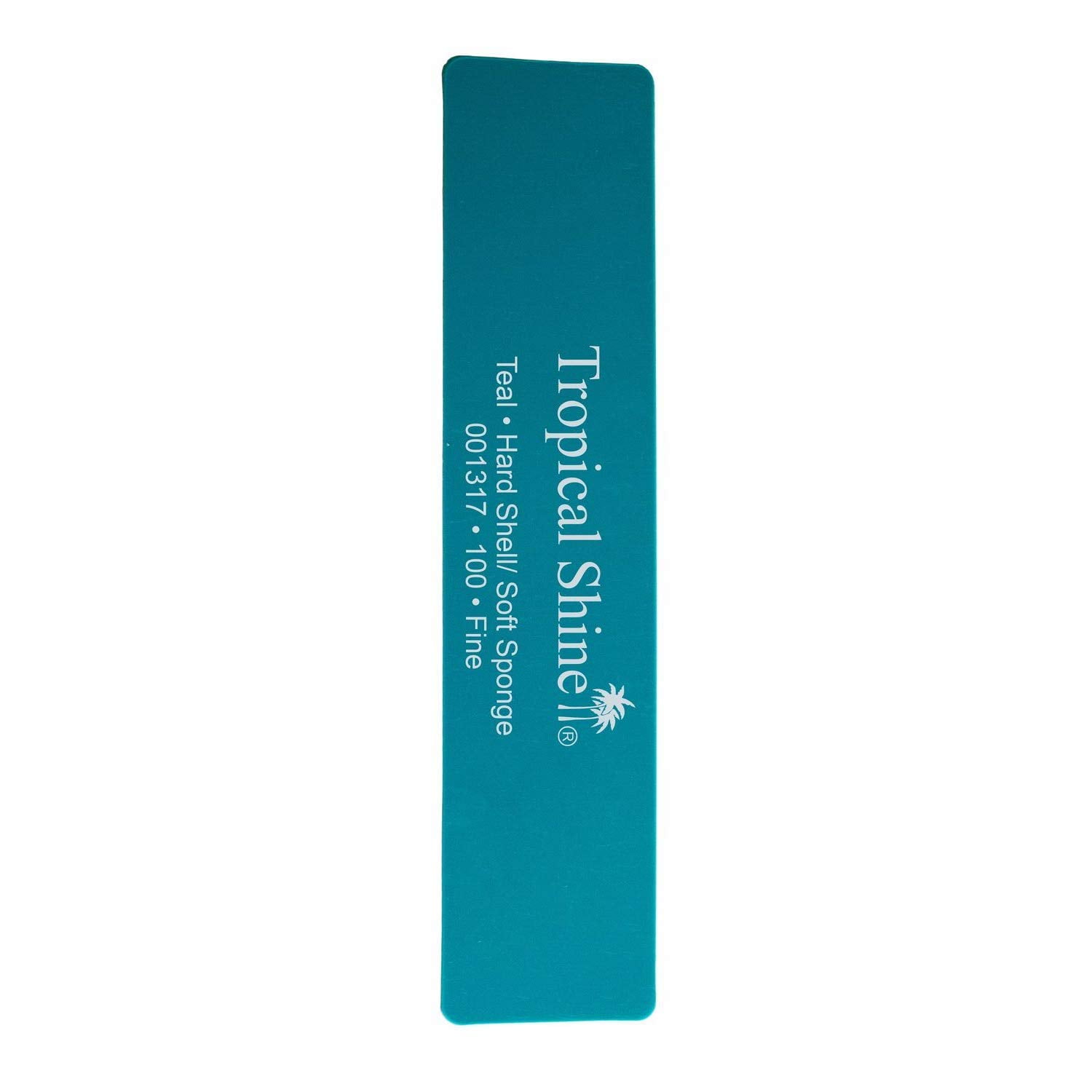 Tropical Shine Nail File Hard Shell Soft Sponge 100 Teal 5 in x 1-3/16 ...