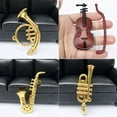Bluethy 1/12 Dollhouse Miniature Plastic Violin Saxophone Model Musical ...