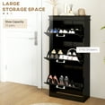 HOMCOM Shoe Cabinet, Closed Storage with 3 Flip Doors, Slim Space ...