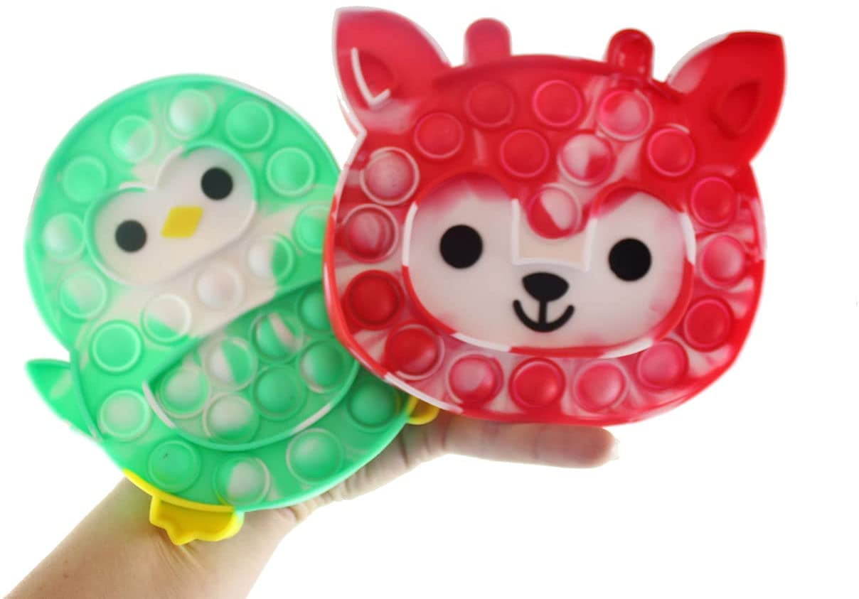 Set of 2 Cute Christmas Bubble Poppers - Reindeer and Penguin - Fidget ...