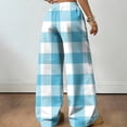 Fabrcox Plaid Wide-Leg Pants Women Baggy Color Block Women's Lounge ...