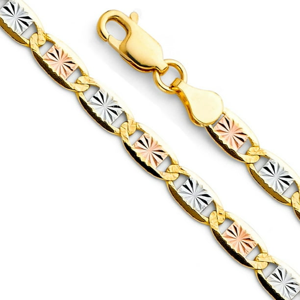 Trust Jewelry - 14k Solid Tri Color Italian Gold Valentino Chain Link ...