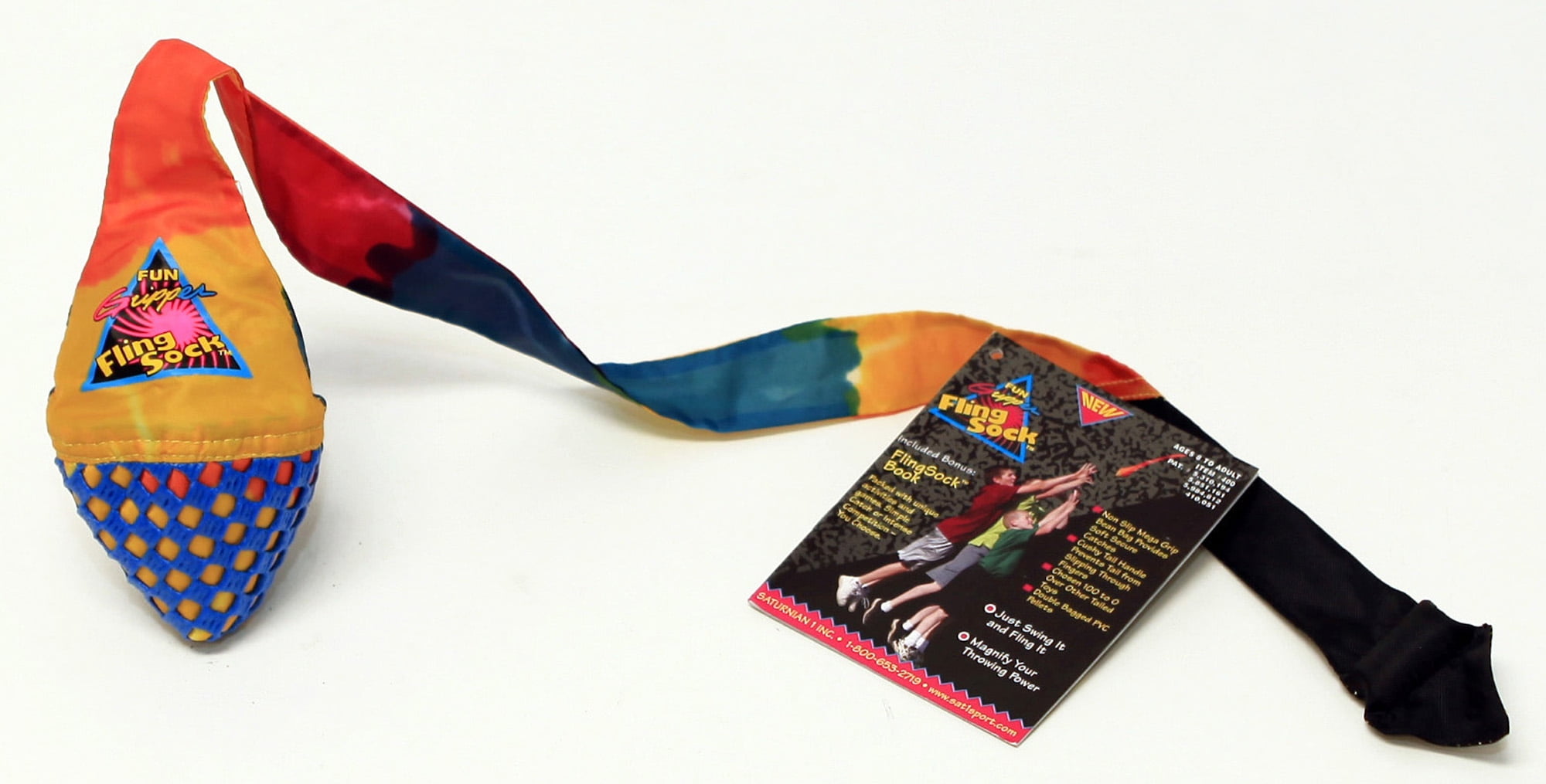 Fun Gripper 29" Tye Dye Fling Sock with Game Booklet by: Saturnian 1 ...