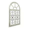 DecMode White Wood Arched Window Inspired Scroll Wall Decor with Metal ...