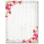 Pink Rose Border Stationery - Rose's Letterhead -8.5 x 11 inches - 60 ...