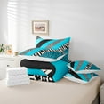 Leopard Print Bed in a Bag 7 Piece,Zebra Stripes Teal Sriped Bedding ...