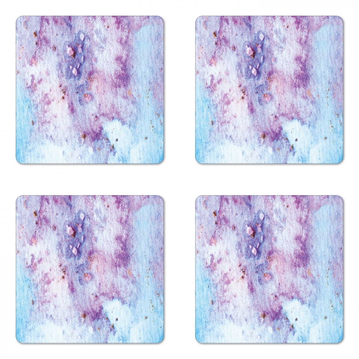 Watercolor Coaster Set of 4, Blurry Toned Aquarelle Style Psychedelic ...