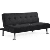 Alden Design 66" Modern Fabric Convertible Futon Sofa Bed with USB ...