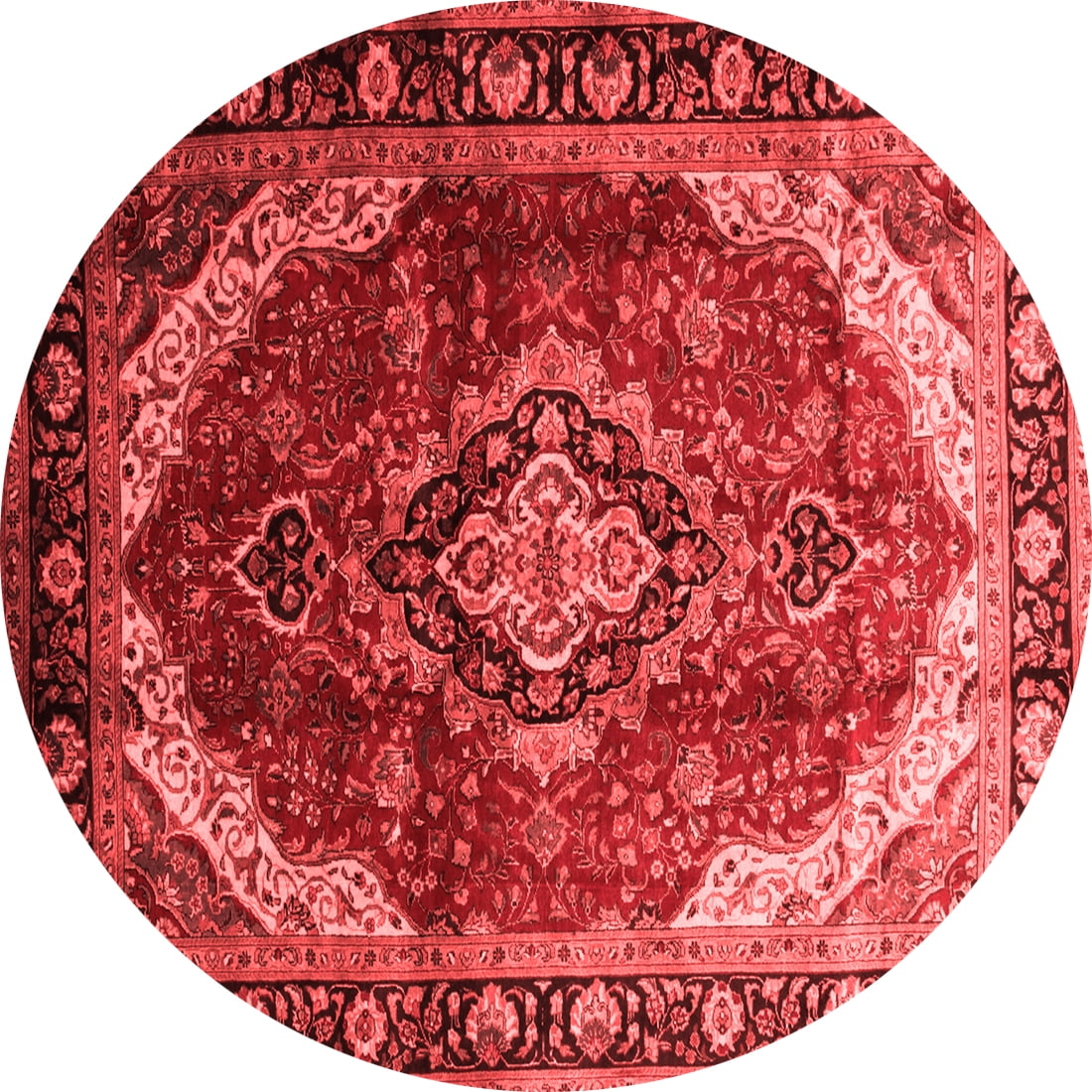 Ahgly Company Indoor Round Persian Red Traditional Area Rugs, 8' Round ...