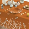 Smile Fall Orange Tablecloth 52x70 Inch Thanksgiving Leaves Table Cover ...