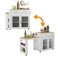 CBJCBJ 71.65" L Expandable Retractable Kitchen Island on Wheels with ...