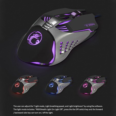 V5 Game Mouse Computer Mouse 3200CPI 7 Buttons Mouse Game Ergonomic USB ...