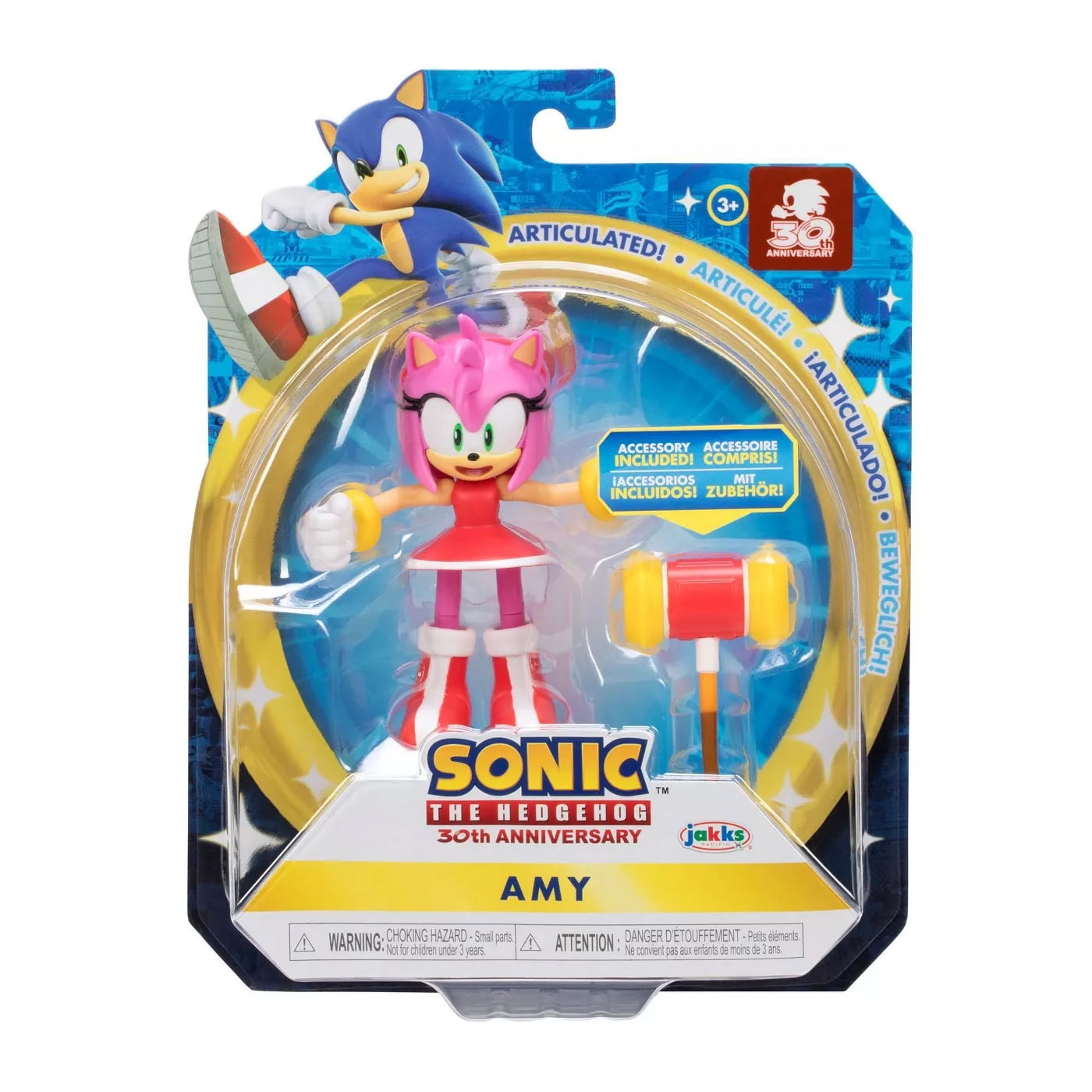 Sonic the Hedgehog Amy 4 Inch Action Figure with Hammer Accessory ...