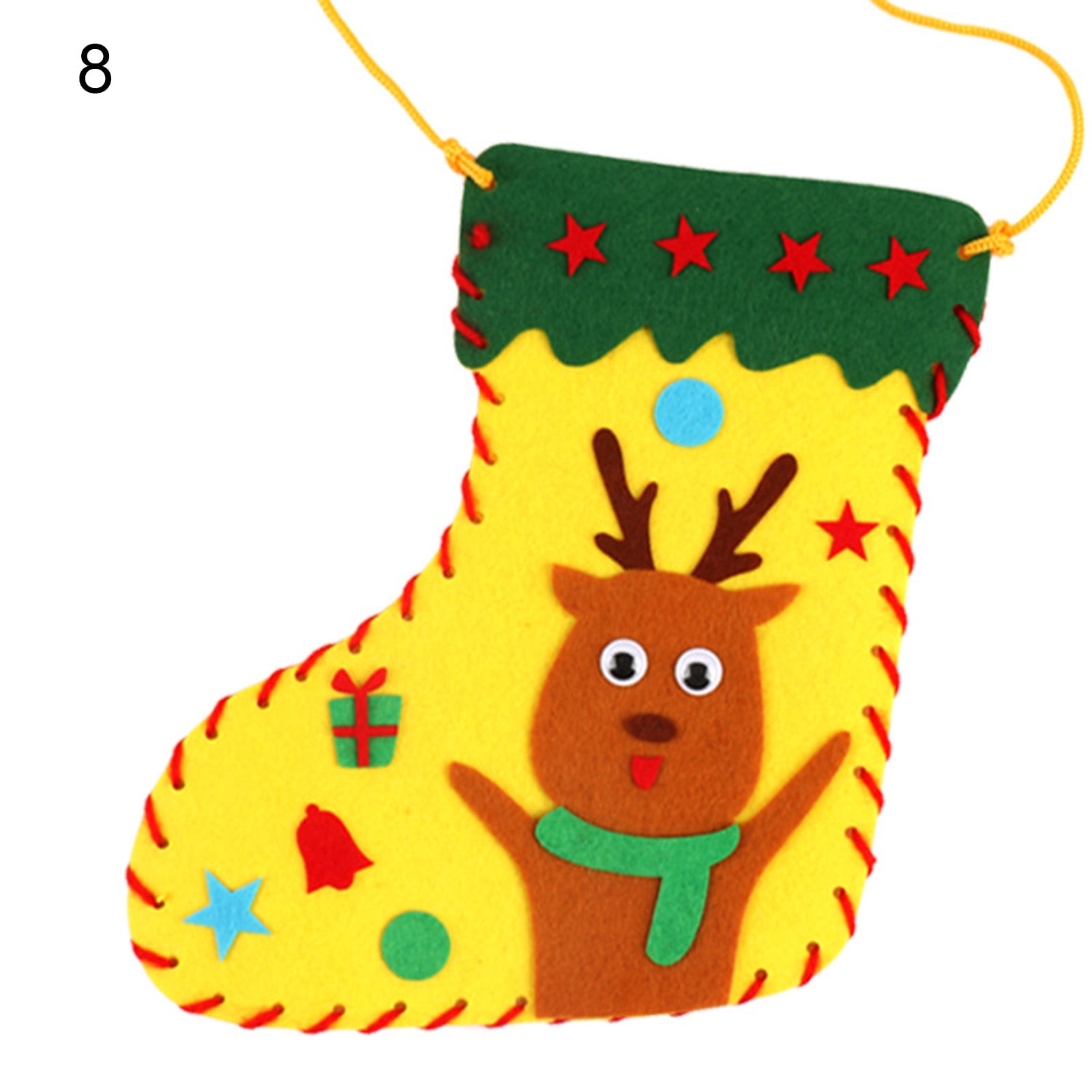 HEVIRGO 1 Set Handicrafts Christmas Socks Vibrant Color Kids Friendly hevirgo-1-set-handicrafts-christmas-socks-vibrant-color-kids-friendly
