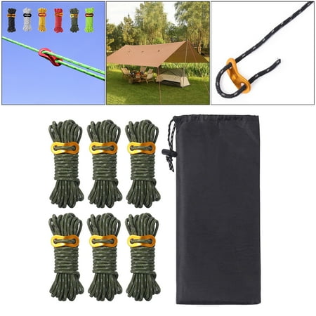 4m Outdoor Guy Lines Tent Cords Lightweight Camping Rope with Aluminum ...