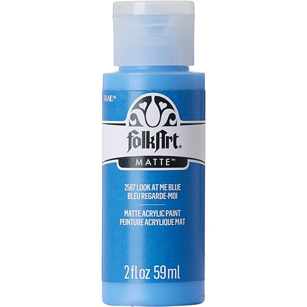 FolkArt Acrylic Craft Paint, Matte Finish, Look At Me Blue, 2 fl oz ...