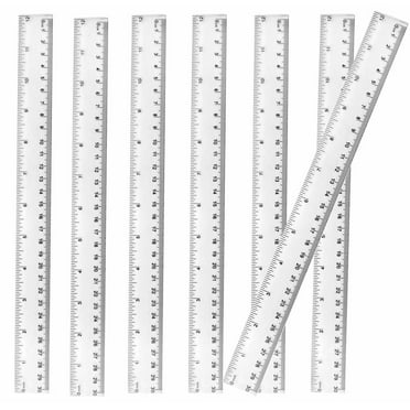 Scheam 12 inch Plastic Straight Ruler,7 Pack Clear Shatterproof Rulers ...