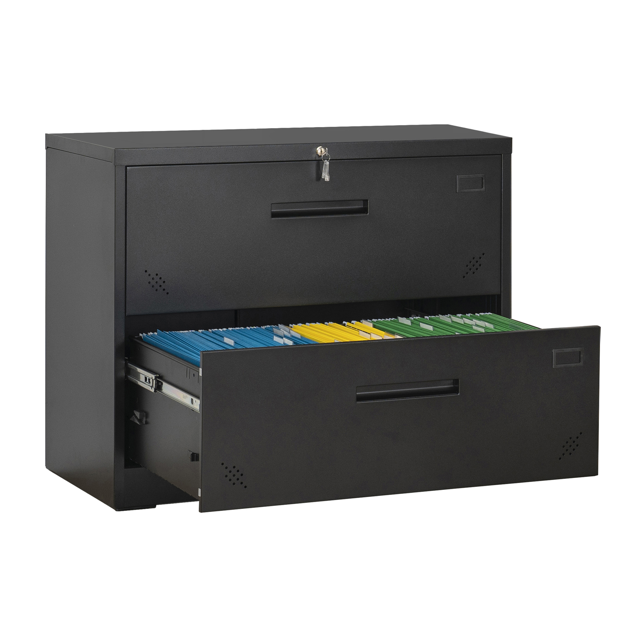 Gewnee Lateral File Cabinet with 2 Drawer, Metal Storage Locking Filing ...