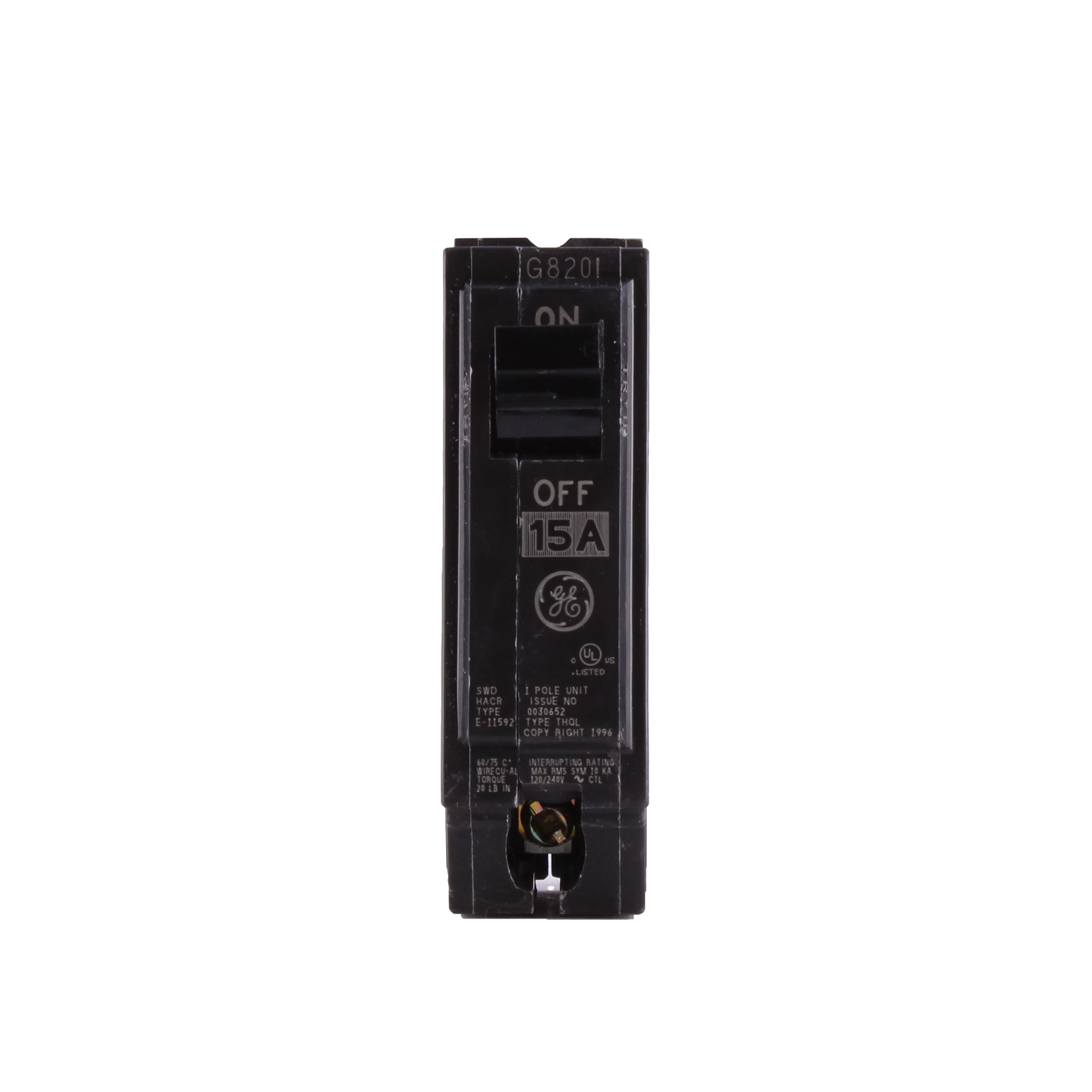 GE THQL1115 INTERRUPTOR T ENCHUFABLE 1P 15A 120/240V GE THQL1115 ...