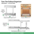 2-Tier Chrome Pull Out Cabinet Organizer, 15"W x 21"D, For Kitchen Pots ...