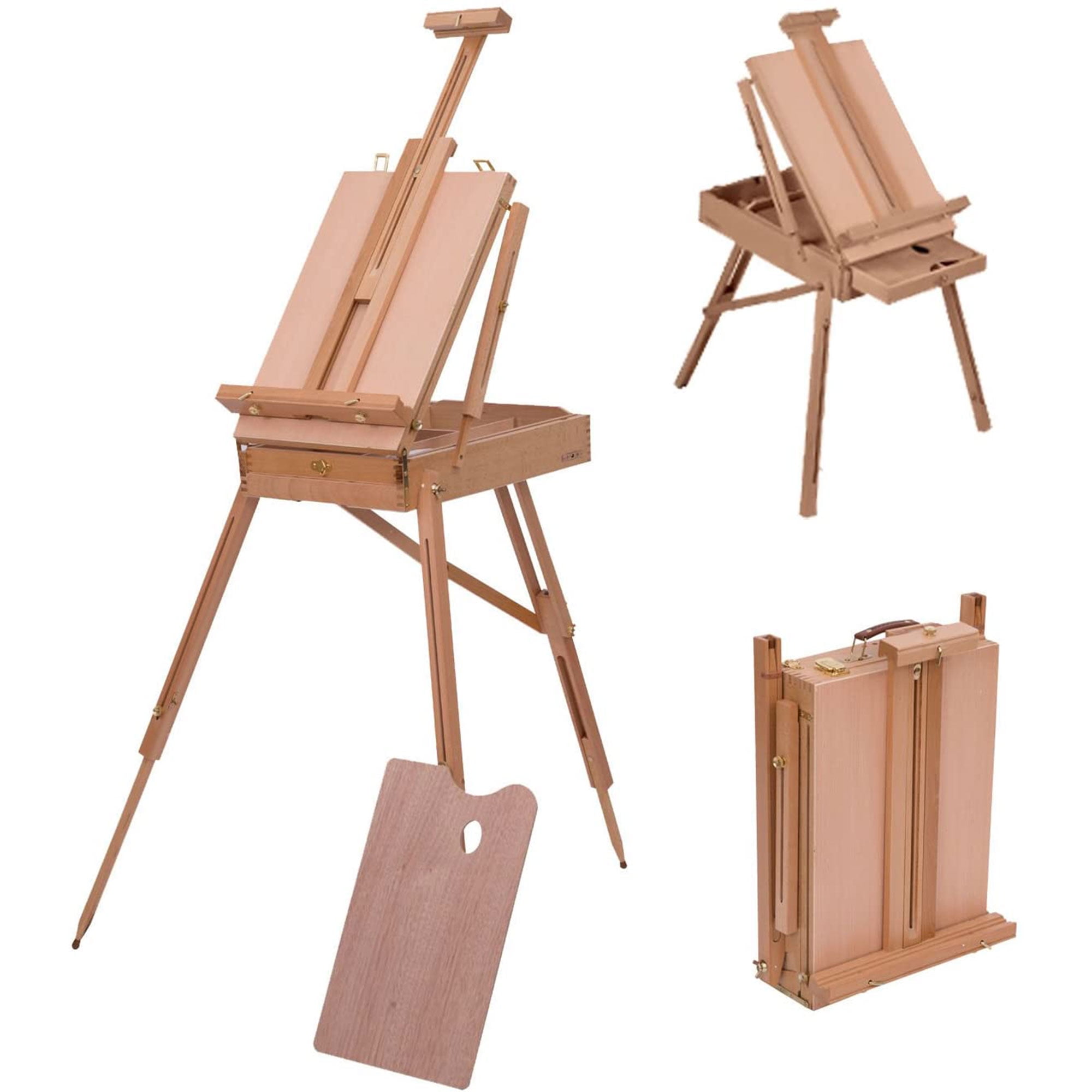 Click here for Homcom French Easel Beech Wooden Sketch Box Portab... prices