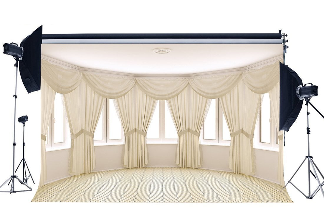 MOHome 7x5ft Photography Backdrop Wedding White Curtain Fancy Windows ...