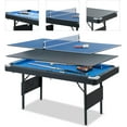 5.5 ft Folding Billiard Pool Table for Adults & Kids, 3 in 1 ...
