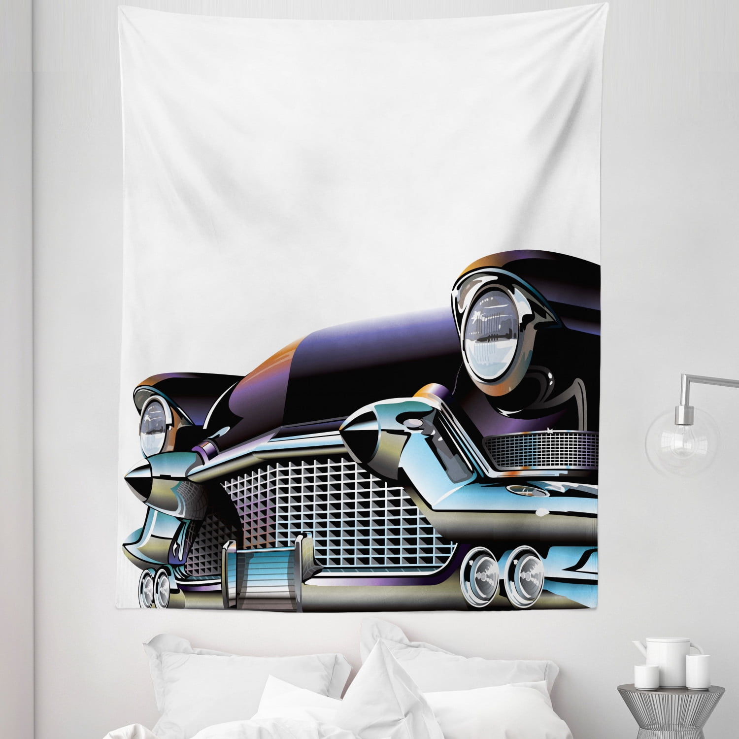 Cars Tapestry, Old Fashioned Automobile Old Timer Antique American ...