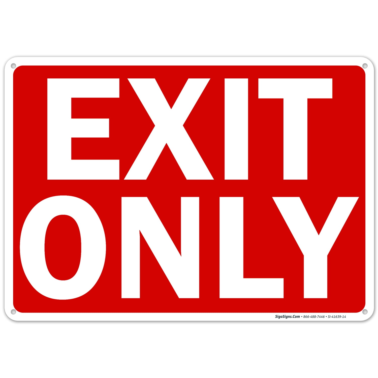 Exit Only Sign, - Walmart.com