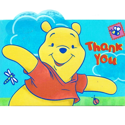 Winnie the Pooh Happy 1st Birthday Thank You Notes w/ Env. (8ct ...