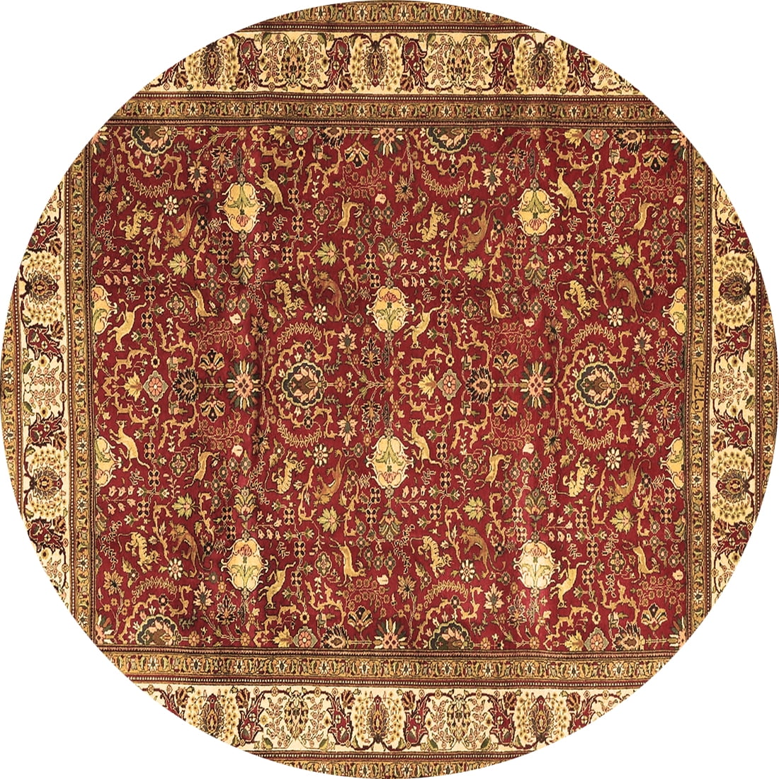 Ahgly Company Indoor Round Persian Brown Traditional Area Rugs, 5 ...