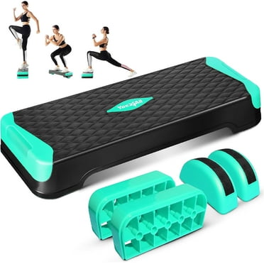 Yes4All Adjustable Aerobic Step Platform, 40 in x 16 in with 4 Risers ...