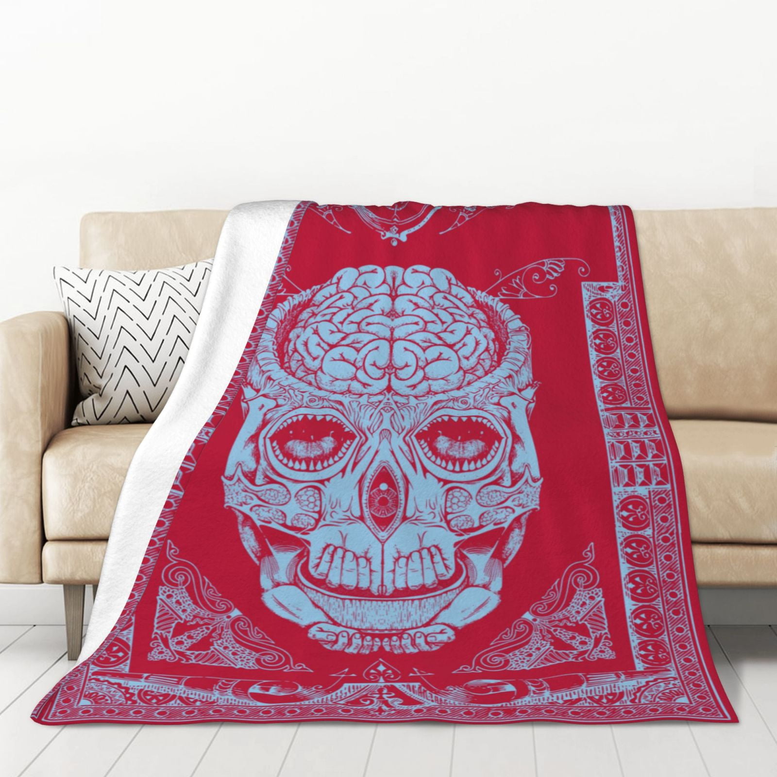 XMXT Throw Blankets, Cosmic Skull Skeleton Pattern Bed Blanket for ...