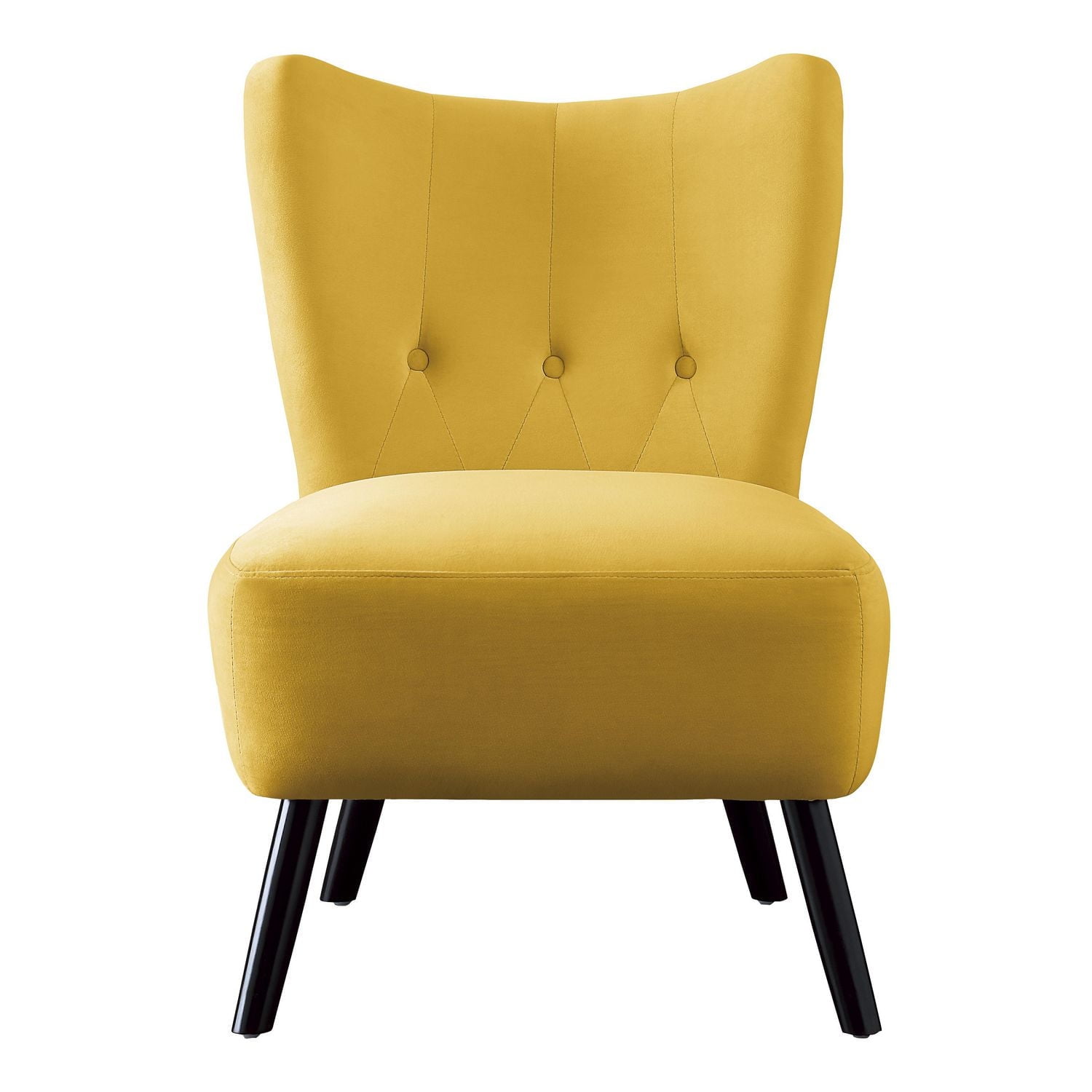 Click here for Topline Home Furnishings Yellow Velvet Accent Chai... prices
