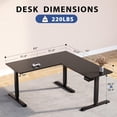 Shahoo L-Shaped Electric Standing Desk, 63 x 55 Inches Height ...