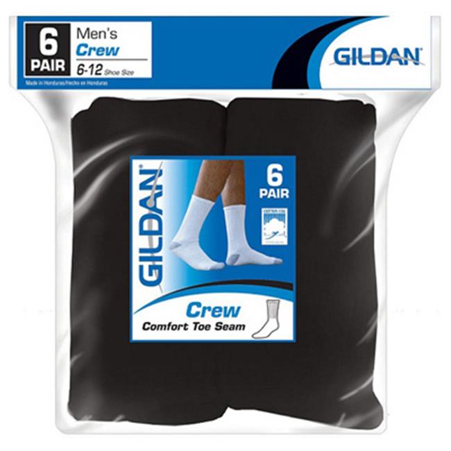 Gildan Usa Inc GB753-6MB Mens Crew Socks, Black - Walmart.com