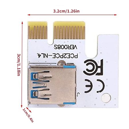 PCI-E Riser Board 6-pin Interface 1x to 16x adapter; PCI-E extender ...