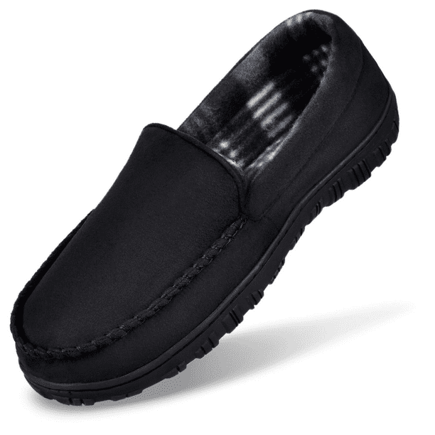 NCCB Mens Slippers Mens Moccasin Slippers Memory Foam Indoor Outdoor ...