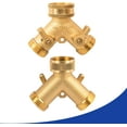 2 Way Hose Splitter, 3/4" Brass Hose Y Splitter with 2 PCS Garden Hose ...