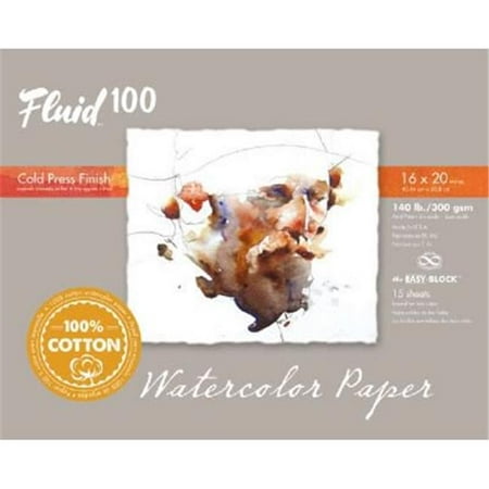 Alvin 811234 16 x 20 in. 140 lbs Watercolor Paper Fluid 100 Cold Press ...