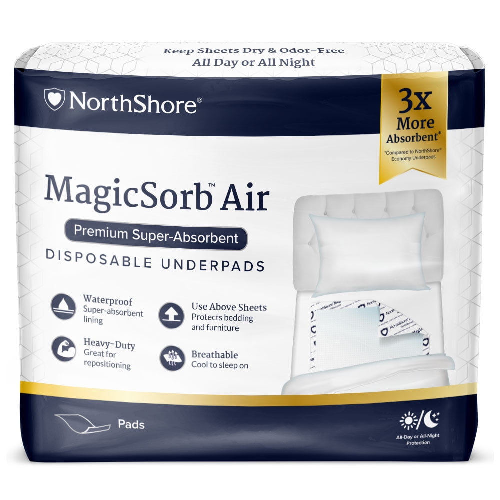 NorthShore MagicSorb Air Super-Absorbent Disposable Underpads, Extra ...