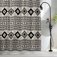 Black Lozenge Shower Curtains for Bathroom, Coastal Geometric Striped ...