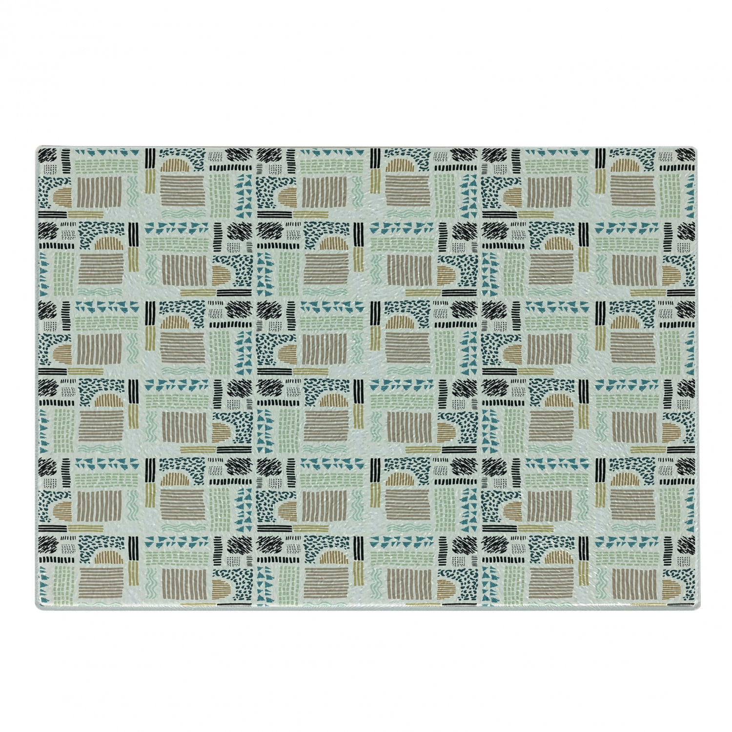 Aztec Cutting Board, Geometric Shapes in Hand Drawn Style Prehistoric ...