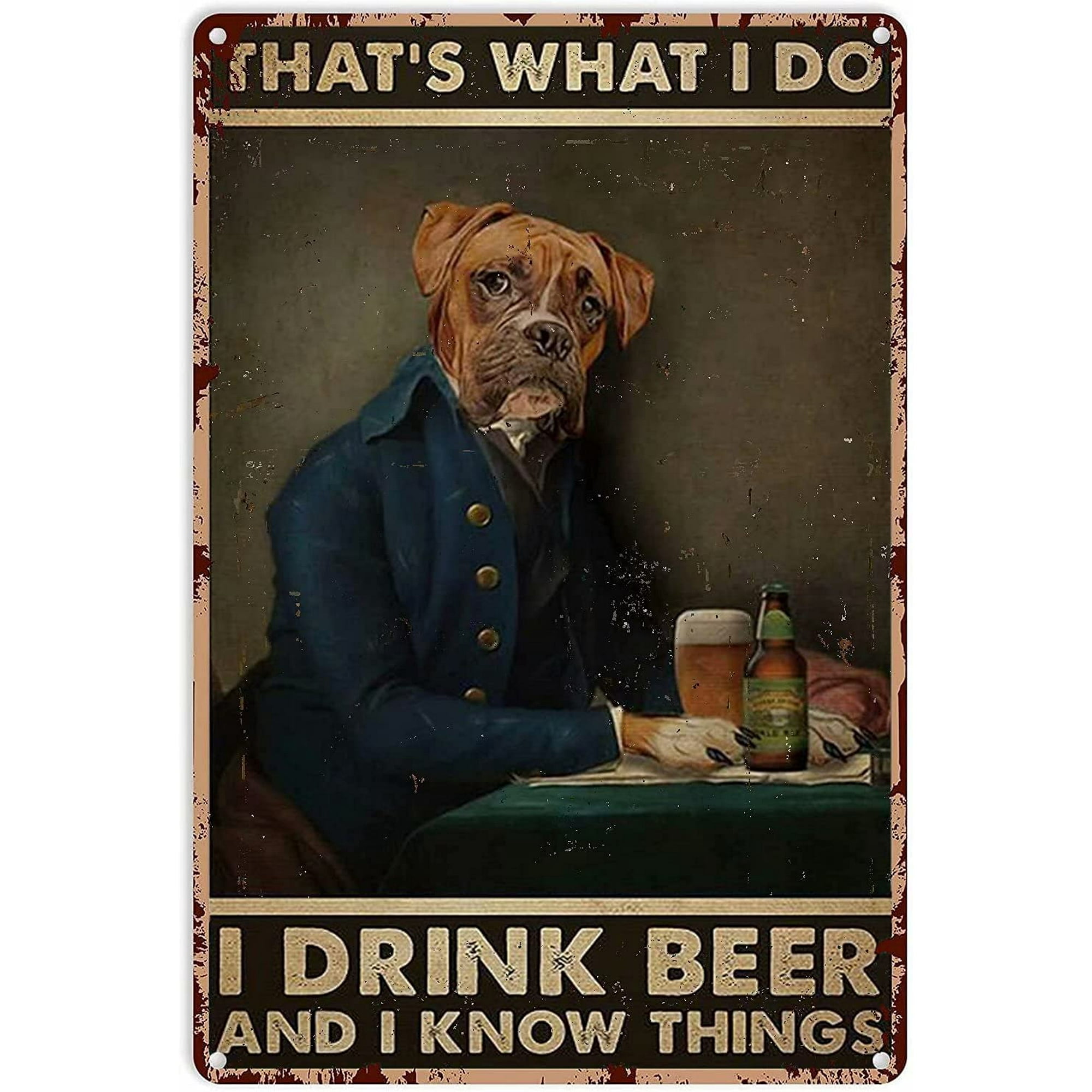 Dogs Drinking Beer Poster